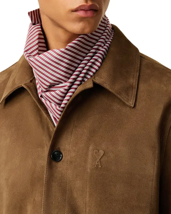 AMI Paris Regular Fit Leather Jacket - Hazelnut