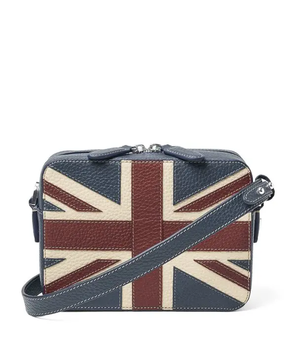 ASPINAL OF LONDON Leather Union Flag Camera Bag