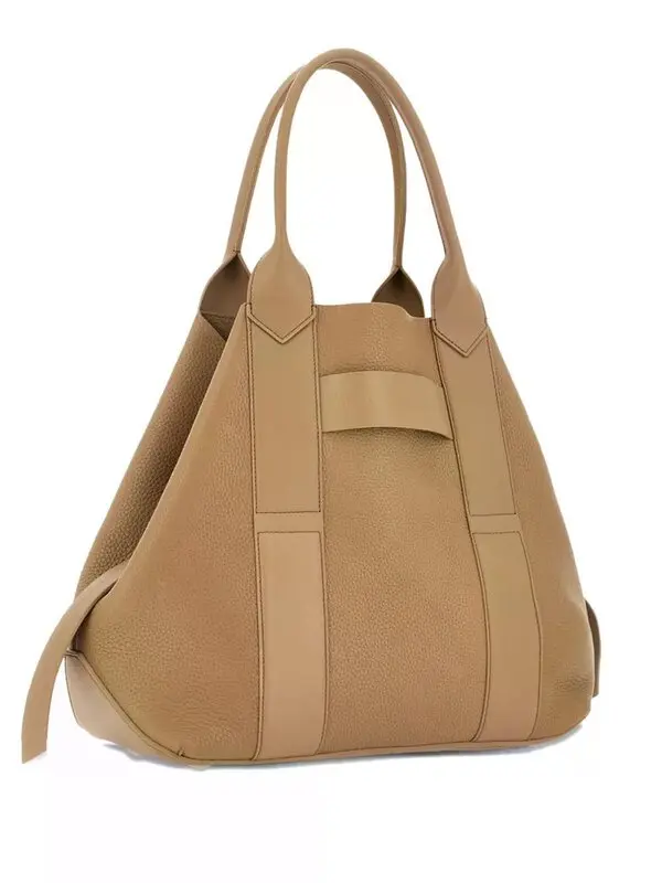 Hogan Leather Script Tote Bag - Brown