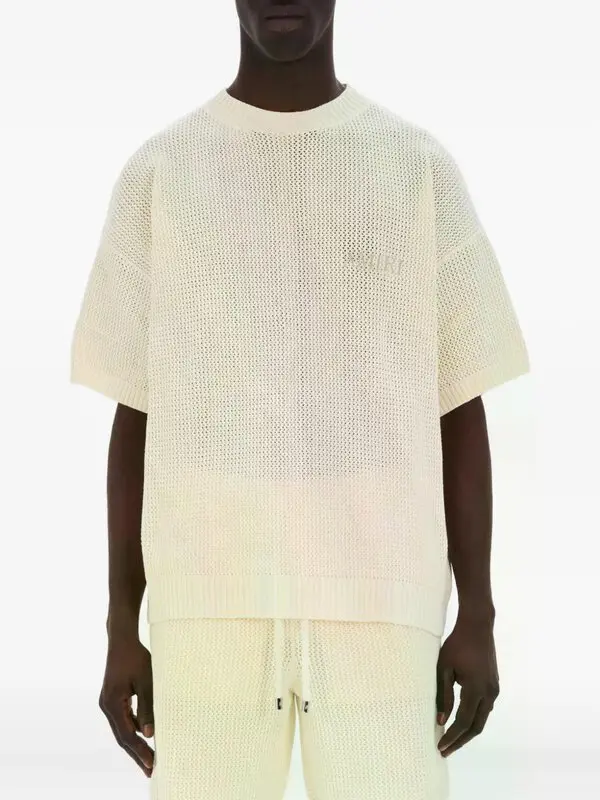 Amiri Crochet Mesh T-shirt - Neutrals