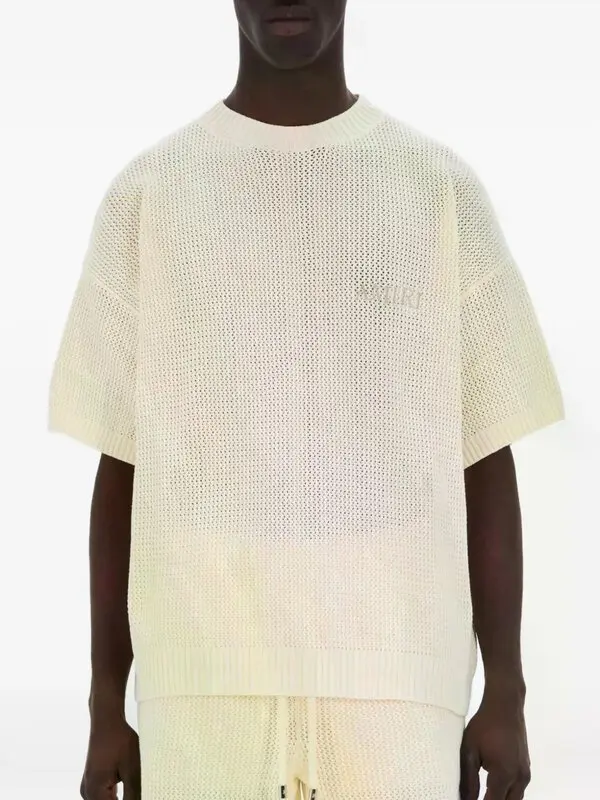 Amiri Crochet Mesh T-shirt - Neutrals