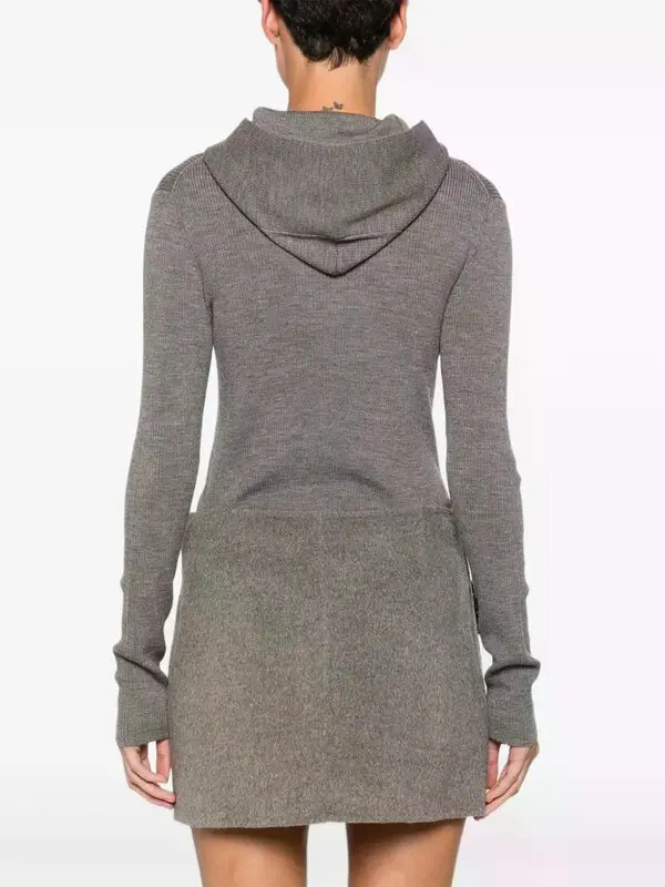 P.a.r.o.s.h Hooded Ribbed Bodysuit - Grey