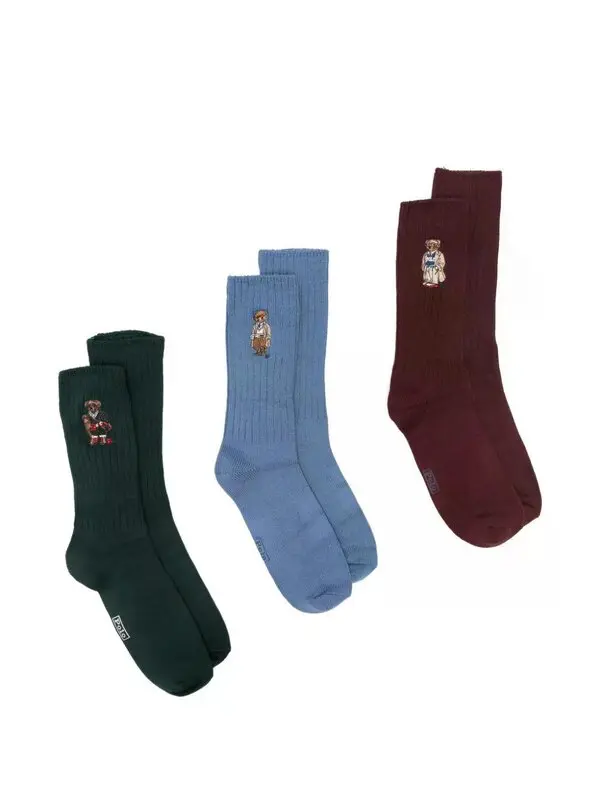 Ralph Lauren Polo Bear Ribbed Socks - Green