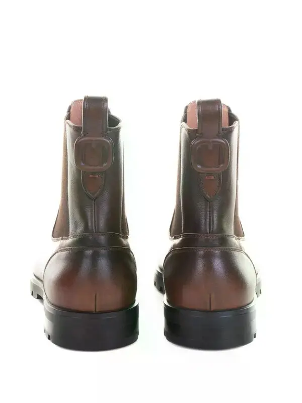Santoni Leather Chelsea Boots With Elastic Panels