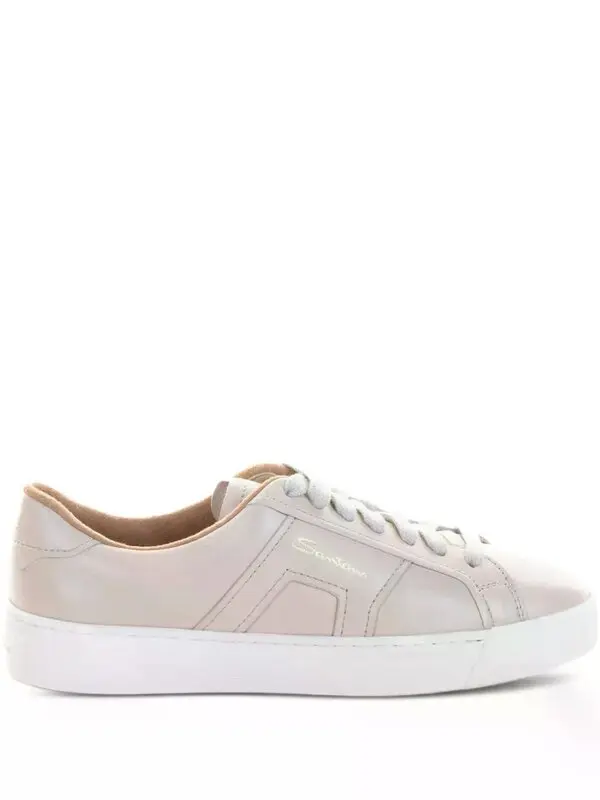 Santoni Leather Lace-up Sneakers