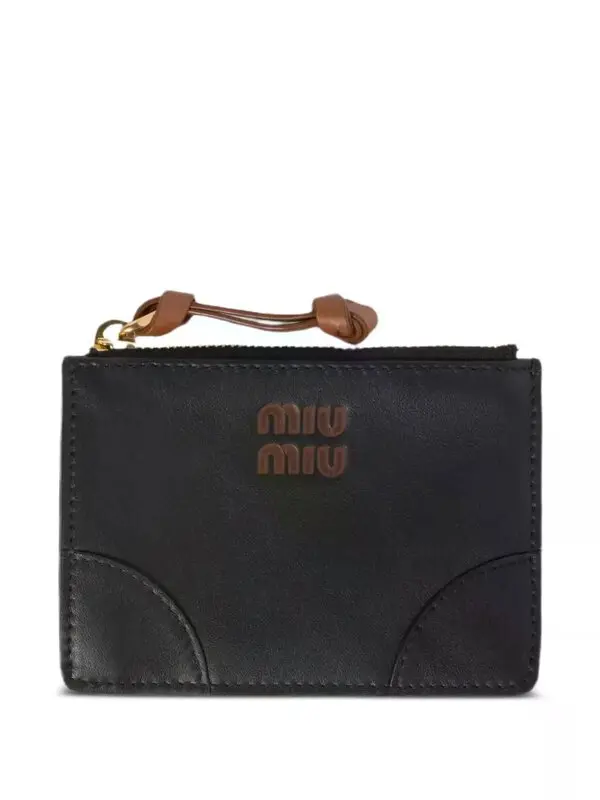 Miu Miu Logo-detail Zip-fastening Wallet - Black