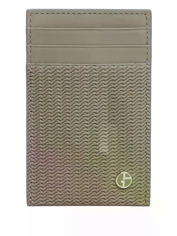 Giorgio Armani Textured Logo Cardholder - Green