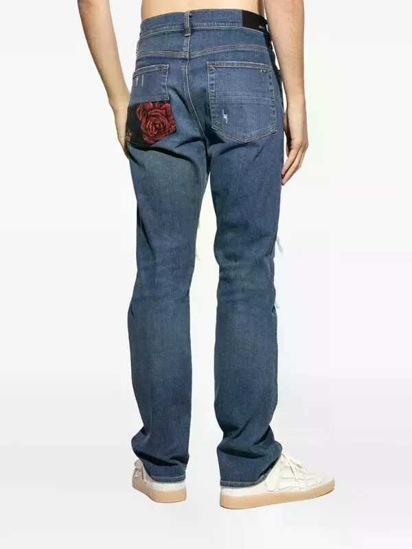 Amiri Distressed Straight-leg Jeans