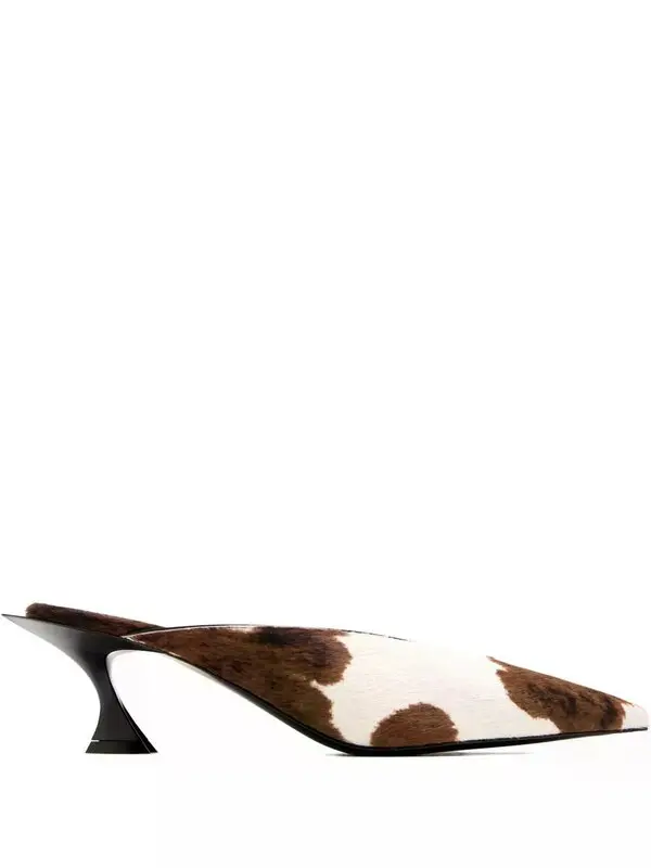 MUGLER 55 Fang Cowhide Pointed-toe Mules