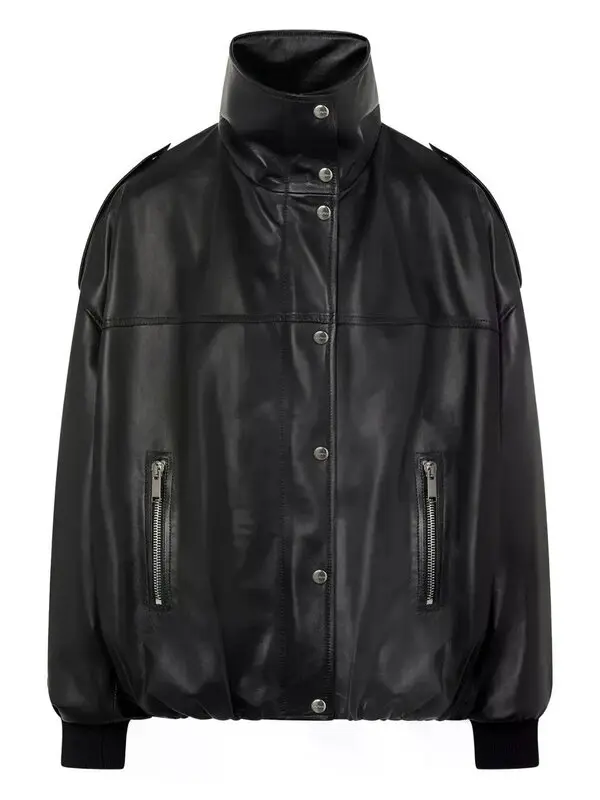 HALFBOY Snap-button Leather Jacket