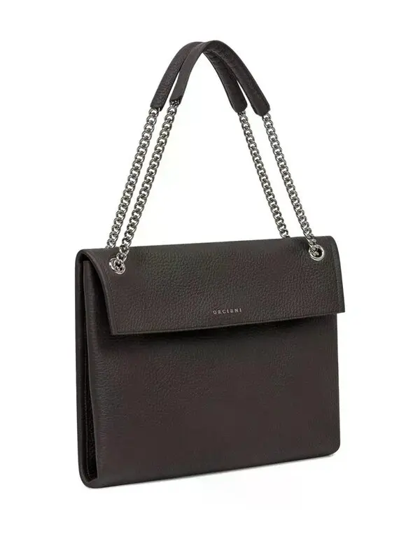 Orciani Leather Shoulder Bag With Chain Strap