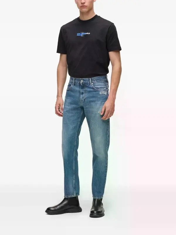 Karl Lagerfeld Distressed Tapered Jeans