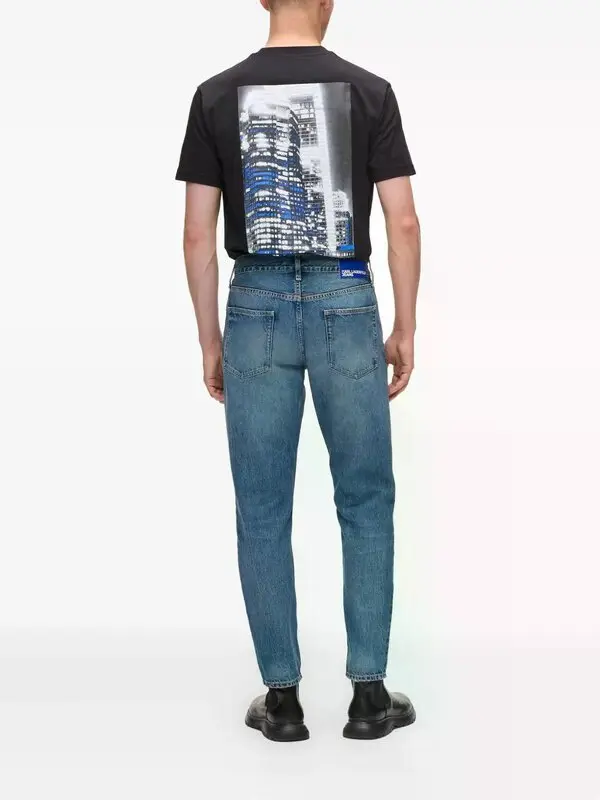 Karl Lagerfeld Distressed Tapered Jeans