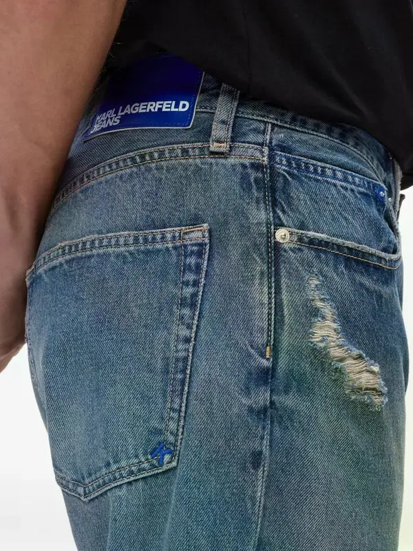 Karl Lagerfeld Distressed Tapered Jeans