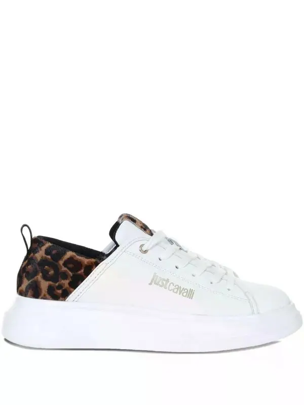 Just Cavalli Leopard-print Panel Low-top Sneakers