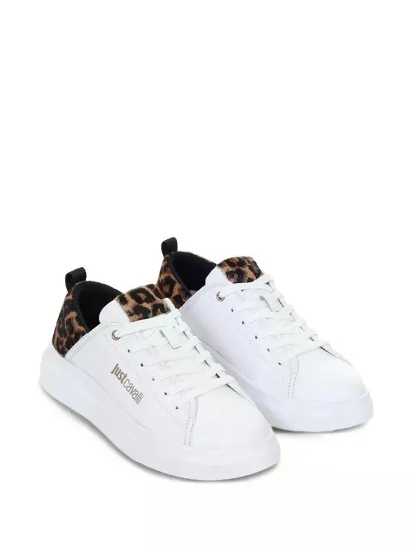 Just Cavalli Leopard-print Panel Low-top Sneakers