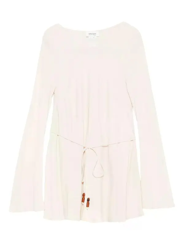 OTTOD'AME Bell-sleeve Tie-front Top
