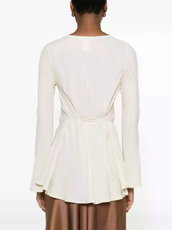OTTOD'AME Bell-sleeve Tie-front Top