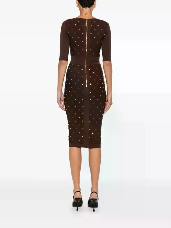 Elisabetta Franchi V-neck Geometric Embellished Dress