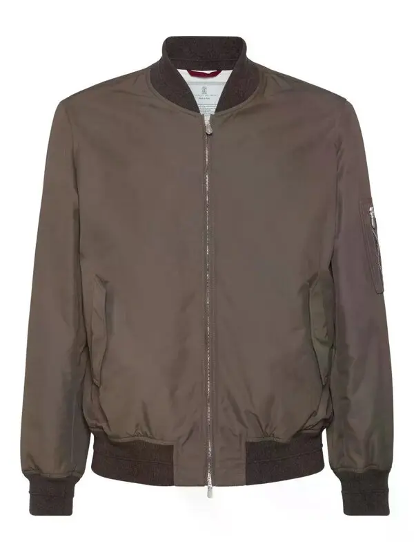 Brunello Cucinelli Zip-front Bomber Jacket - Brown