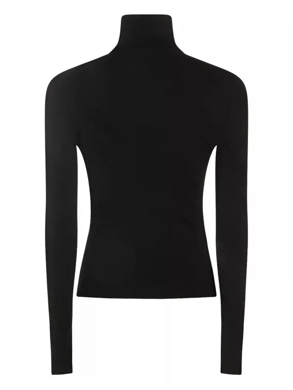 COURREGES Zip-neck Wool Sweater - Black