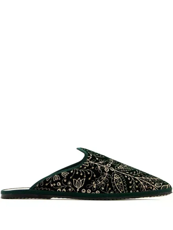 CAPULETTE Embroidered Velvet Mules