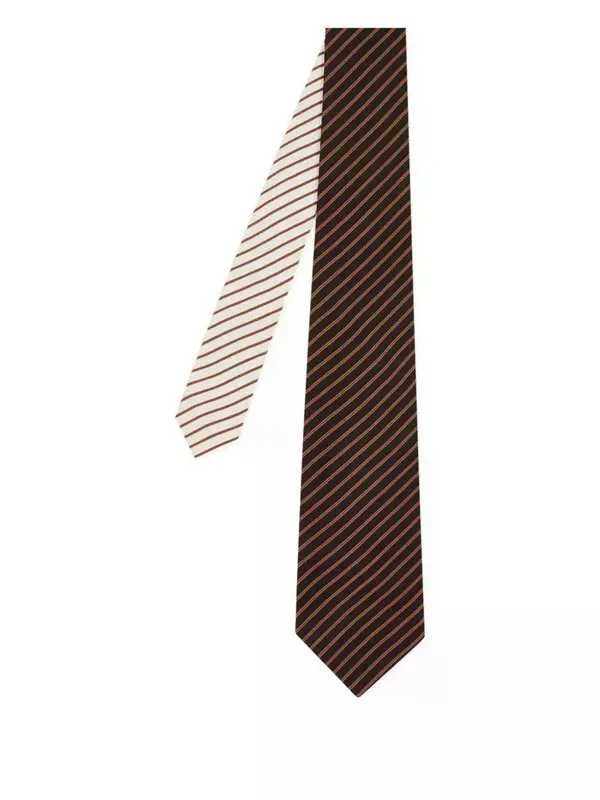Paul Smith Striped Neck Tie - Brown