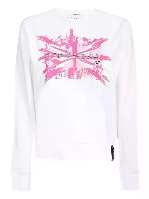 John Richmond Union Jack Embellished Sweatshirt - White