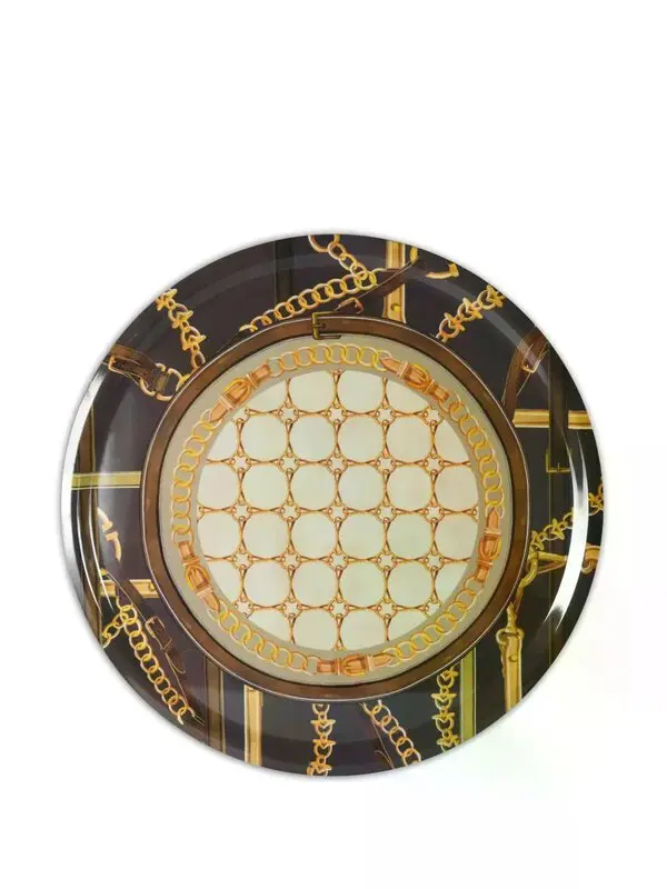 BACI MILANO Chain-patterned Round Tray - Black