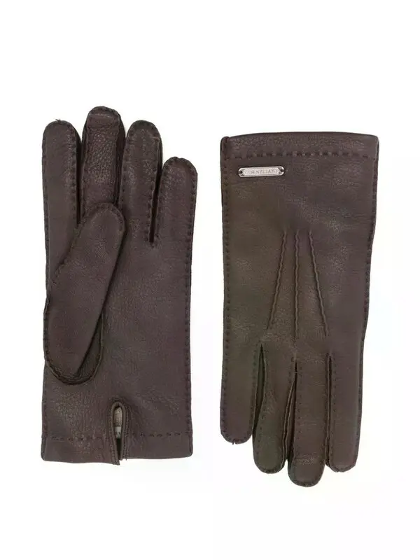Corneliani Leather Gloves - Brown