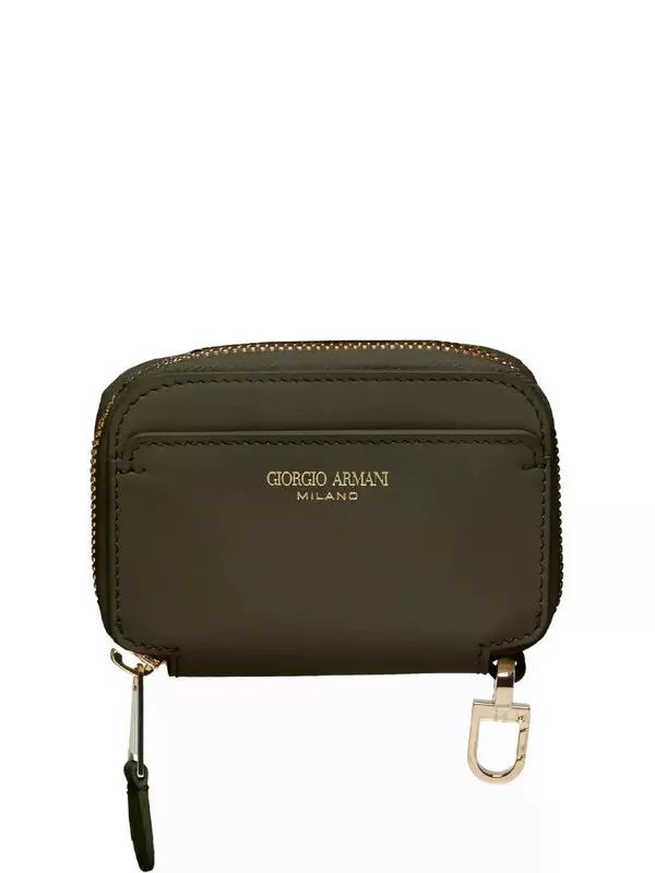 Giorgio Armani Zip-around Leather Wallet - Green