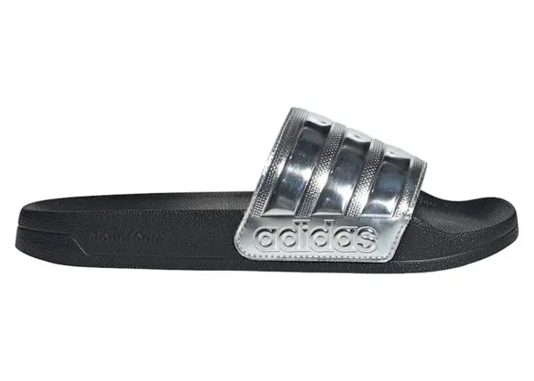 Adidas Adilette Shower Slides - Core Black/silver Metallic