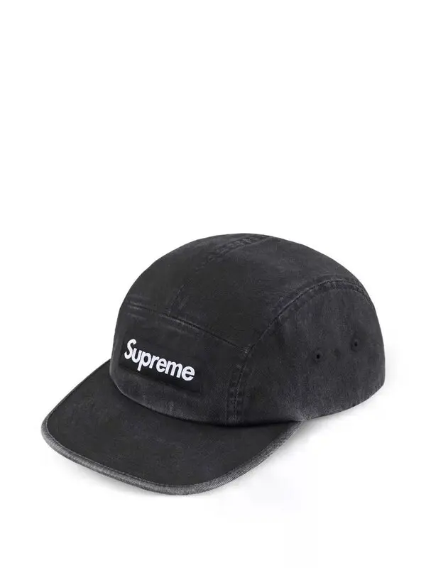 Supreme Washed Chino Twill Camp Cap - Black