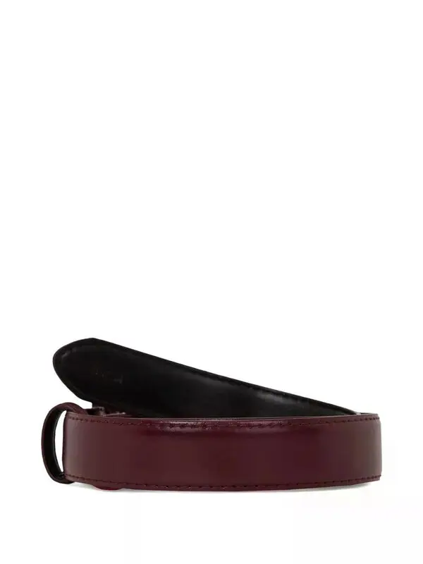 Karl Lagerfeld Signature Logo Leather Belt - Red