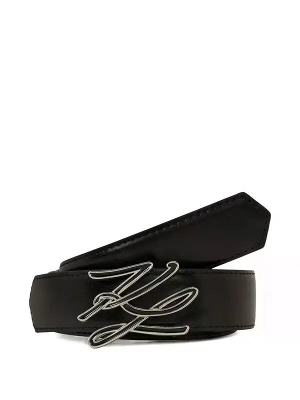 Karl Lagerfeld K/autograph Enamel Belt - Black
