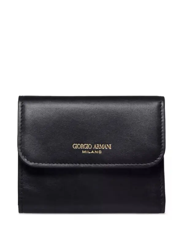 Giorgio Armani Logo-print Leather Wallet - Black