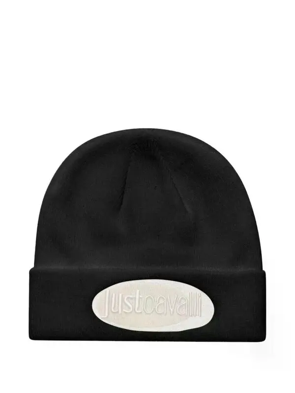 Just Cavalli Logo-embroidered Beanie - Black