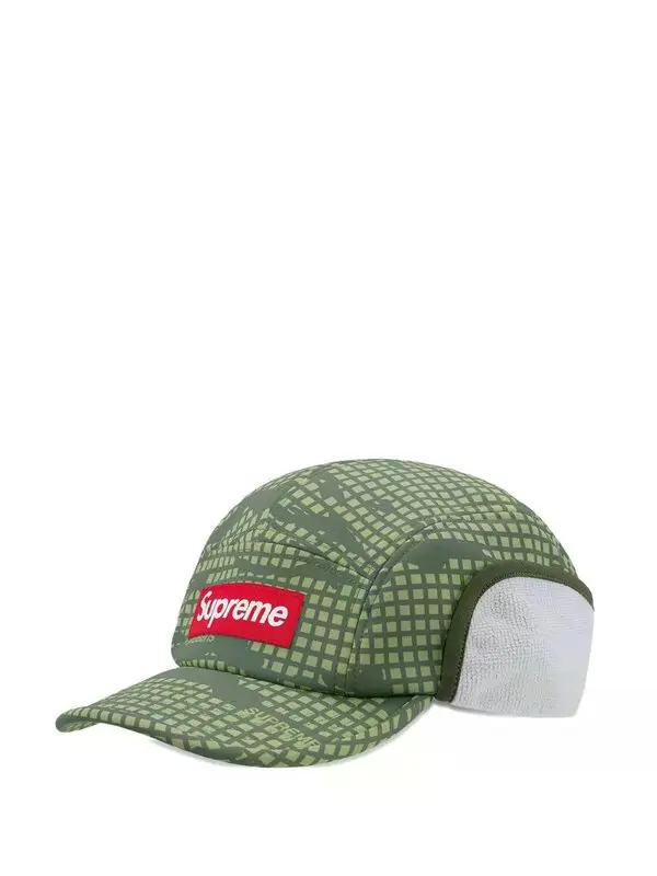 Supreme Grid-camo Earflap Cap - Green