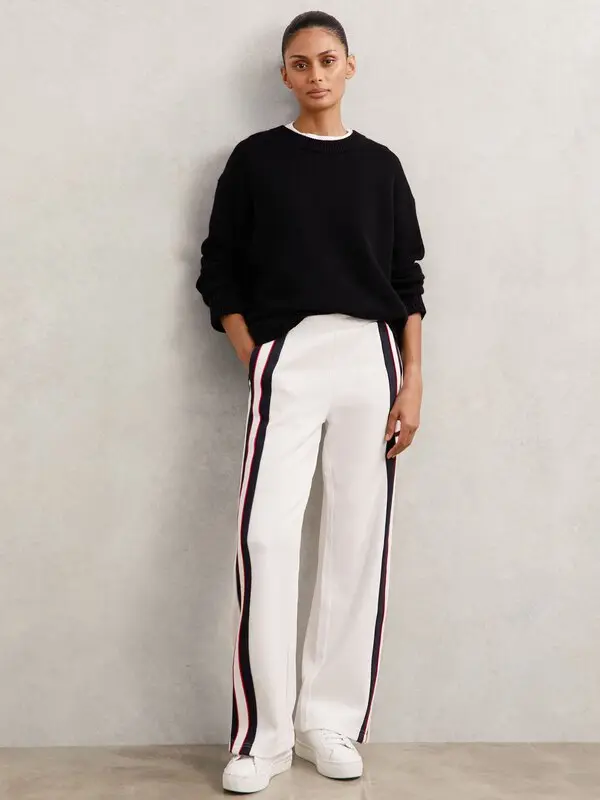 The Upside Side-stripe Wide-leg Joggers - White