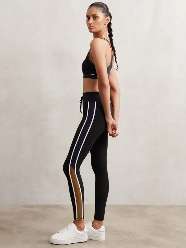 The Upside Colour-block Midi Leggings - Black