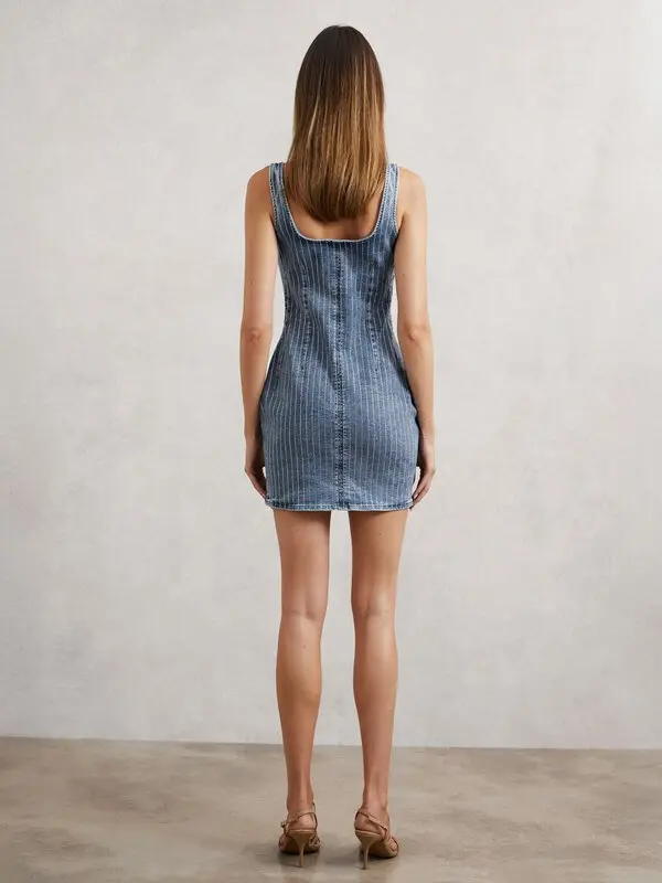 Good American Denim Rhinestone Dress