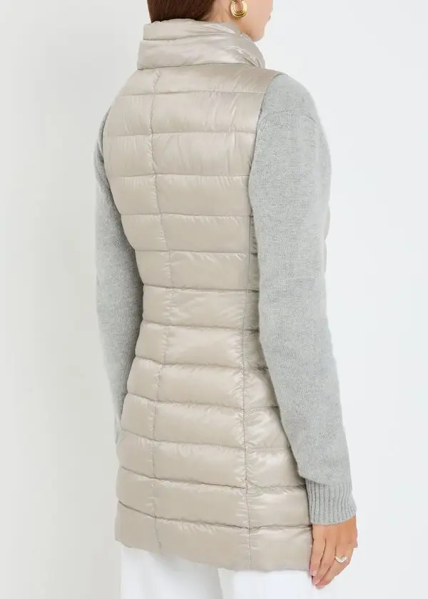 Herno Quilted Shell Gilet With Detachable Hood - Grey