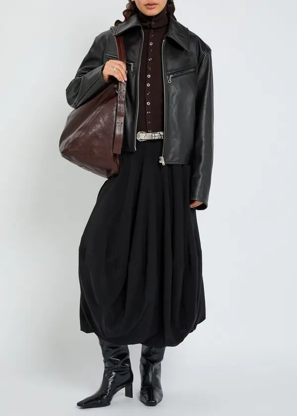 LEMAIRE Balloon Silk-crepe Midi Skirt