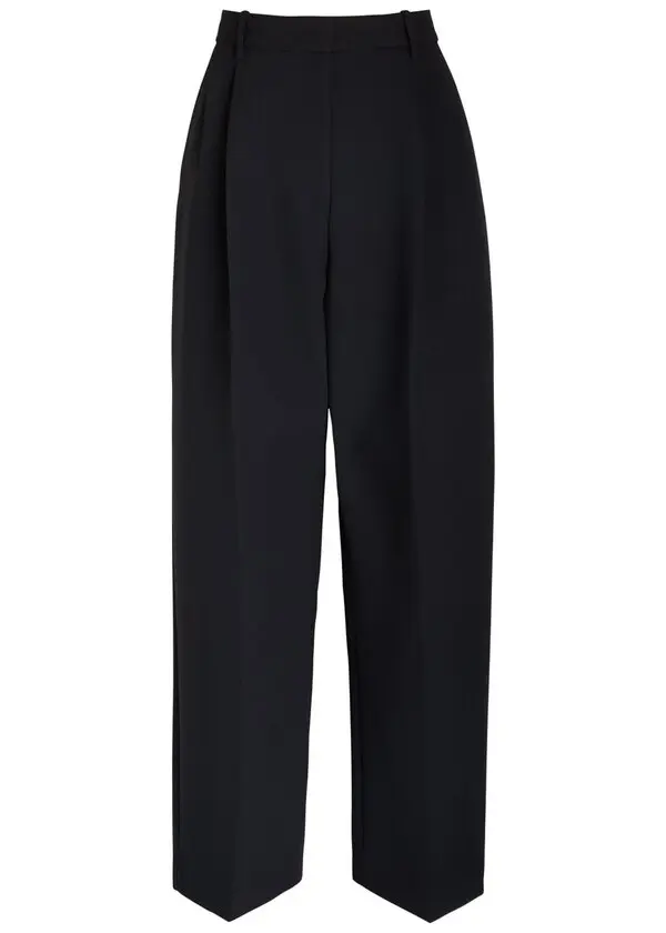 Khaite August Pleated Crepe Trousers - Black