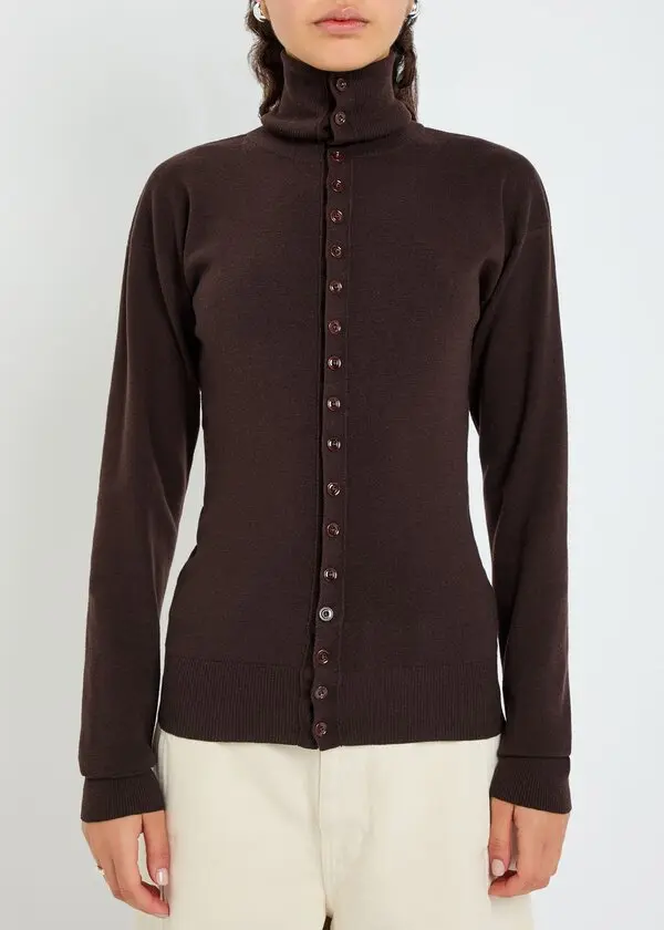 LEMAIRE Turtle-neck Wool Cardigan