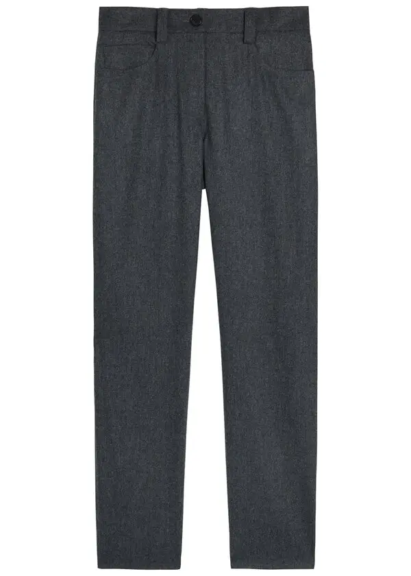 Khaite Callum Straight-leg Wool-blend Trousers - Dark Grey