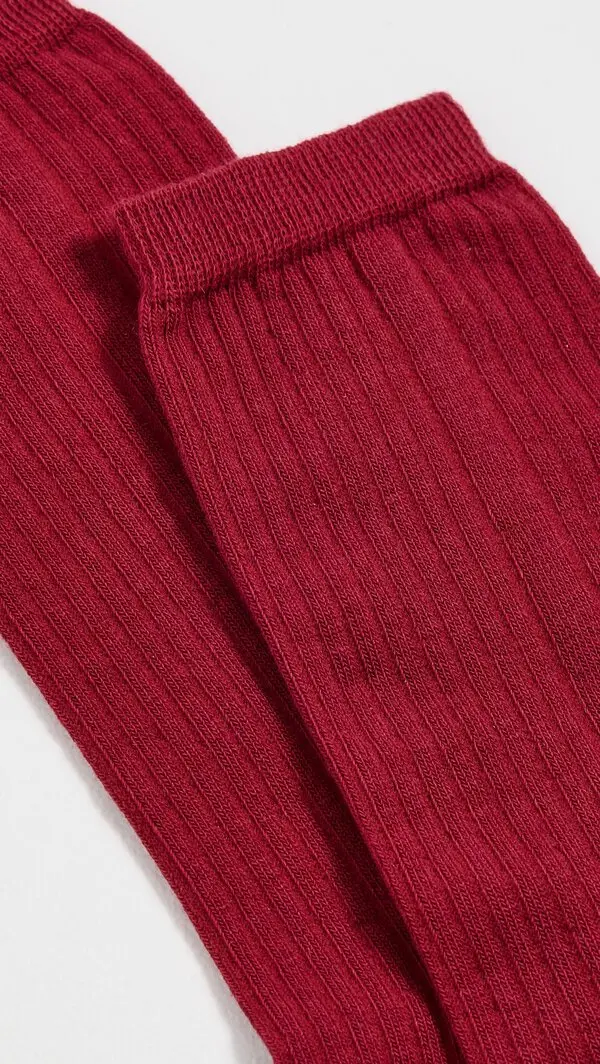 STEMS Cotton Cashmere Crew Socks - Red