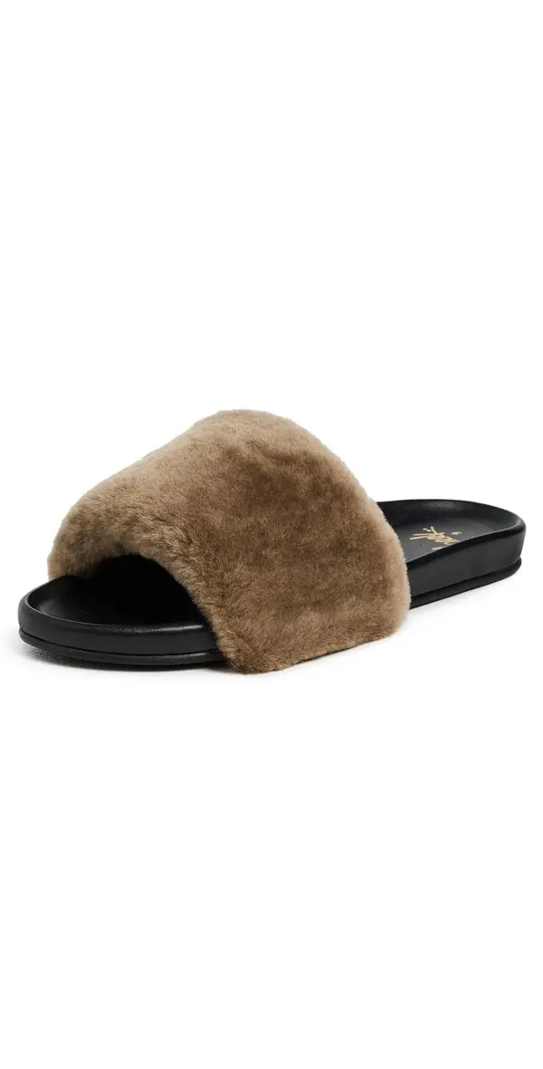 Beek Gallito Mas Shearling Sandals - Bronze Black