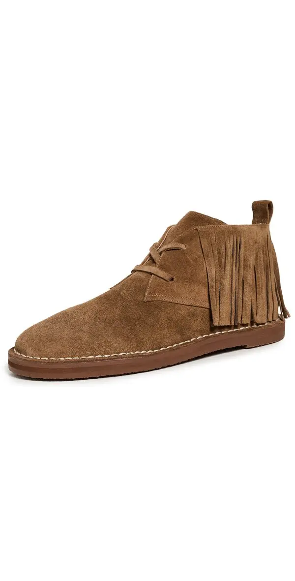 Farm Rio Suede Desert Boots With Fringe
