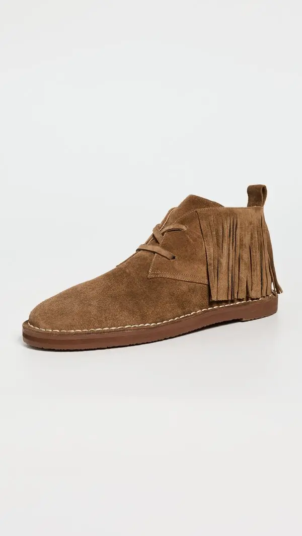 Farm Rio Suede Desert Boots With Fringe